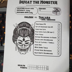 Editable Dnd Cleaning Checklist Game ADHD Cleaning List Printable Kid ...