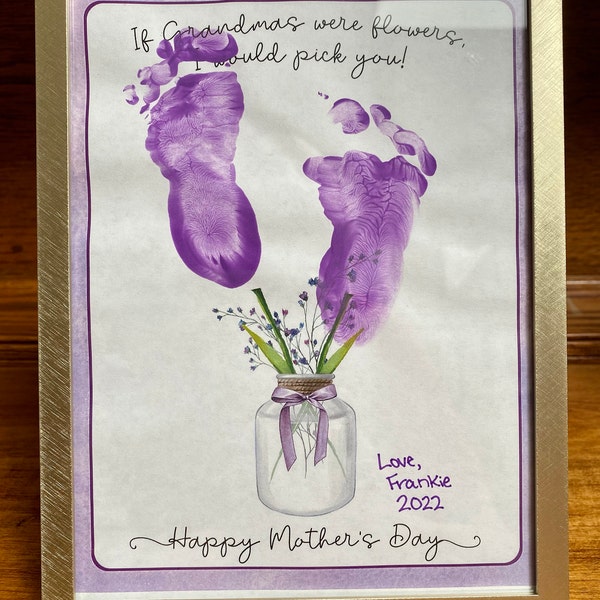 Grandma Gift Mothers Day, Handprint Flowers Kids Printable ...
