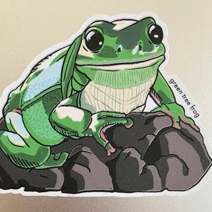 Cool Frog Vinyl Sticker, Waterproof Sticker, Realistic Frog Sticker ...