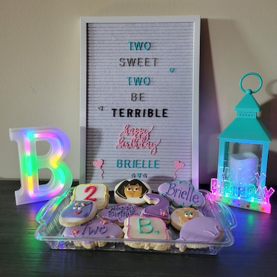 Happy Birthday Letter Board Icons Party Felt Board Accessory Balloons ...