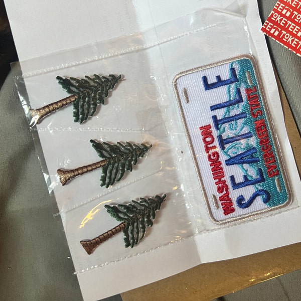 Seattle License Plate Patch - Embroidered Washington Evergreen State ...