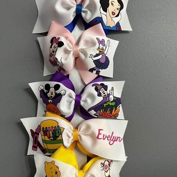 Halloween Themed Disney's Eeyore and Tigger Hand Painted Hair Bow ...