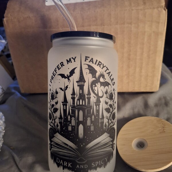 Goth Juice Glass Cup 16oz With Plastic Lid and Straw Spooky Cup Goth ...