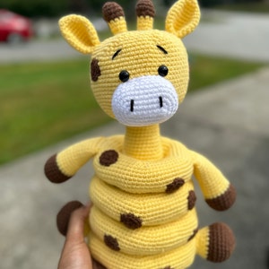 Stacking toy giraffe crochet pattern English, montessori giraffe ...