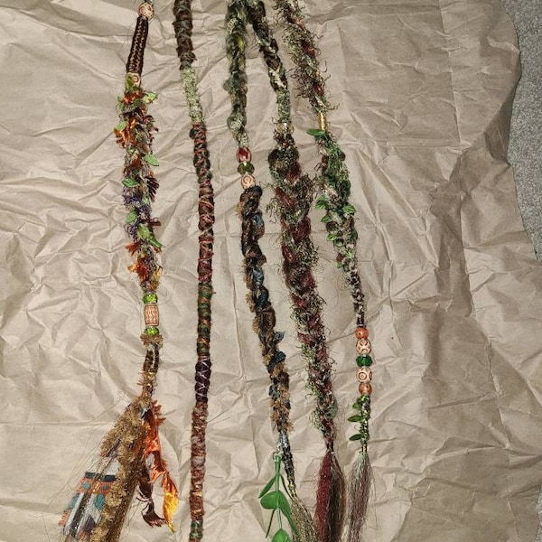 Forest Fae Braids, Clip in Dreads, Fishtail Braids, Synthetic Dreads ...