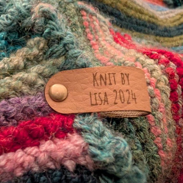 Custom Knitting Tags - Set of Personalized Faux Leather Labels for ...