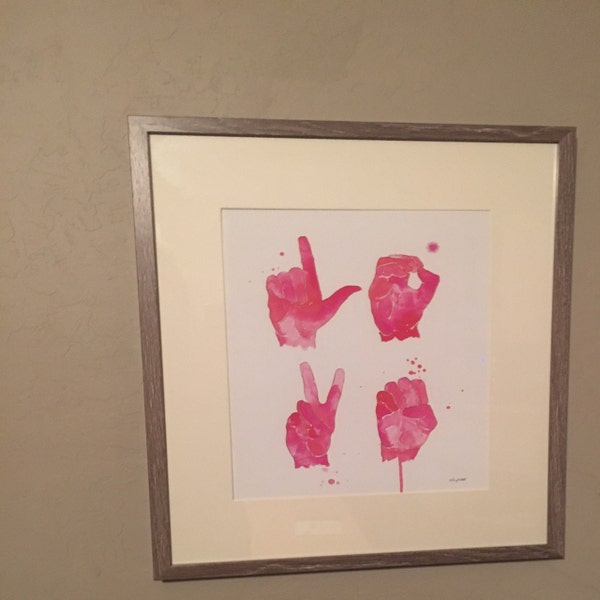 Love Sign Language Print, ASL Love Art, Valentines Day Art Print ...