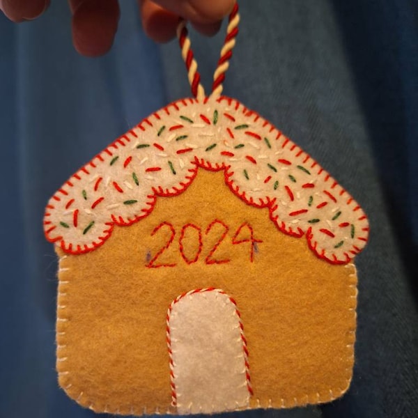 PATTERN Felt Gingerbread House Christmas Ornament Decoration, Pdf for ...