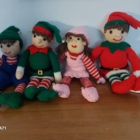 Ginger and Snap Elves Pdf Knitting Pattern Download - Knitted Flat ...