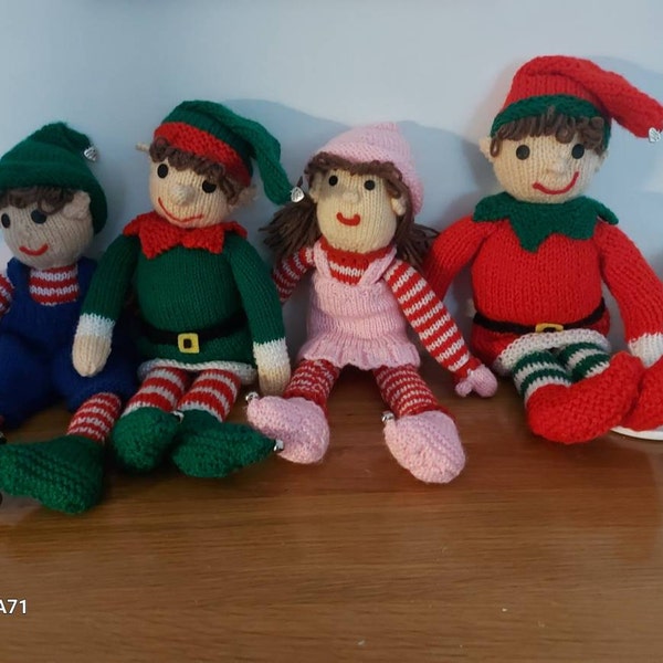 Ginger and Snap Elves Pdf Knitting Pattern Download - Knitted Flat ...
