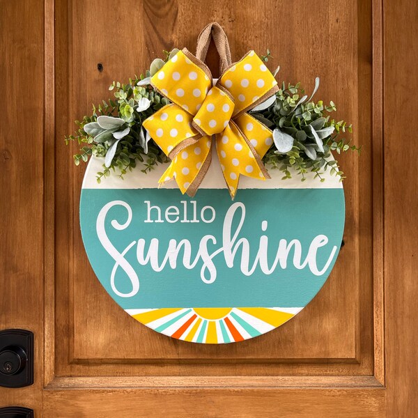 Summer Front Door Decor | Welcome Sign | Sun | Summer Door Hanger ...