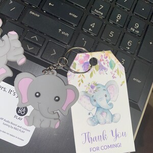 Elephant Baby Shower Thank You Tags Favor Tags Gift Tags Purple ...