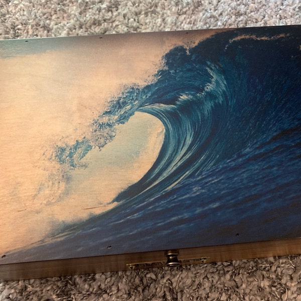 Blue Ocean Wave Memory Box - Etsy