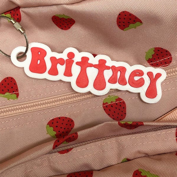 Personalized Retro Name Tag, Custom Keychain, Kids Name Tags, Diaper ...