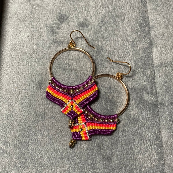 Macrame Earrings Tutorial 1, Micro Macrame Pattern, Pdf Tutorial, DIY ...