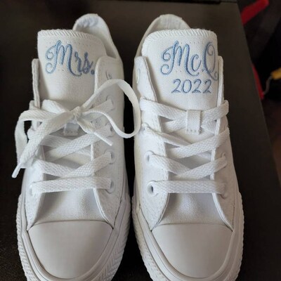 Bridal Shoes Custom Converse Low Tops Bridal Converse Wedding Party ...