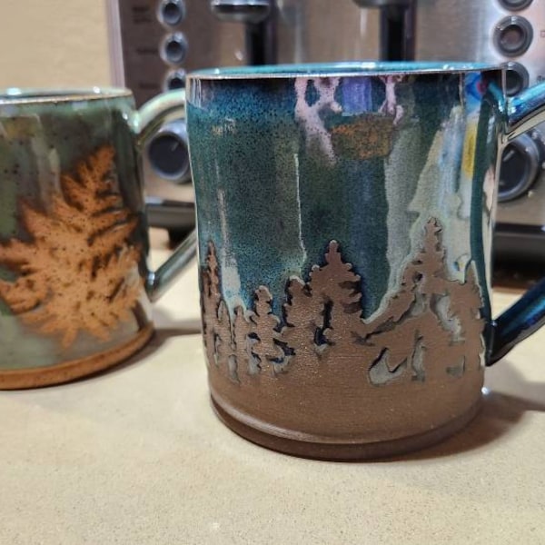 Fern Green Pottery Mug // Camping Forest Nature Handmade Rustic ...
