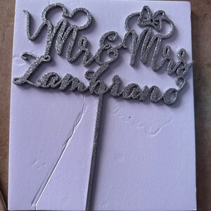 Mickey Wedding Cake Topper, Custom Wedding , Mr and Mrs Cake Topper ...