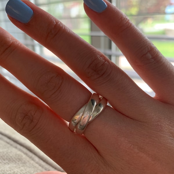 925 Sterling Silver Triple Rolling Ring: Handmade Statement Jewelry - Etsy