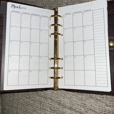 Printed Discbound Planner Inserts WEEKLY Inserts Half Letter Size ...