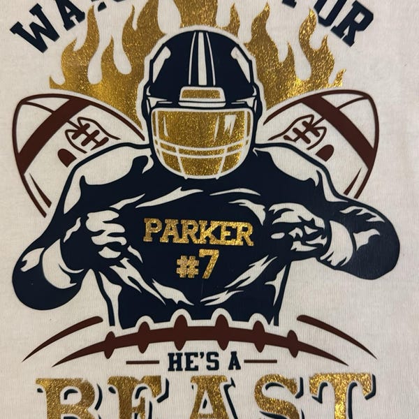 Watch Out He's a Beast Svg | Football Player Svg | Football Name ...