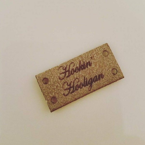 Custom Tag, Ultra Suede, Tag, Fabric Custom Tag, Personalized, Suede ...