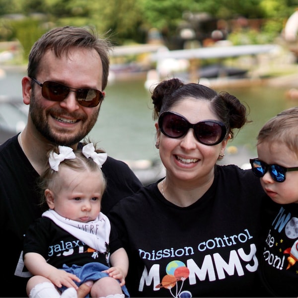 Outer Space Birthday Shirts for Family - 4 & Out of This World, 3 is a ...