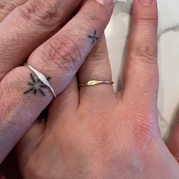 Sun Rising Ring, Tiny Signet Ring, Sunshine Ring, Sun Jewelry, Gold ...