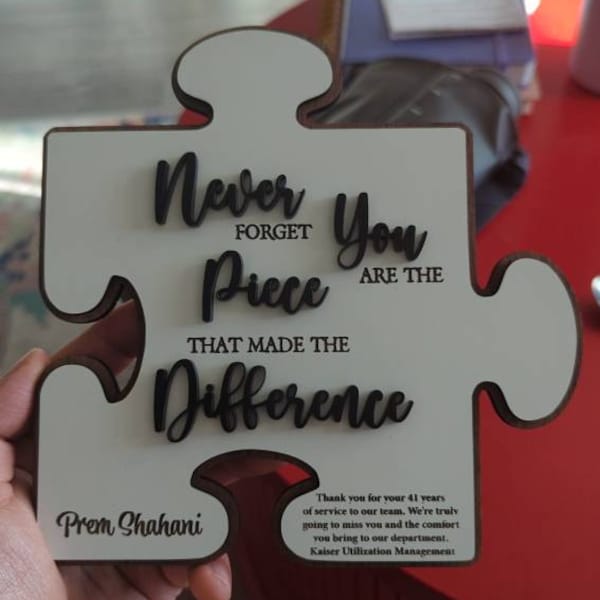 Personalized Retirement Puzzle Piece Gift: Farewell Keepsake - Etsy