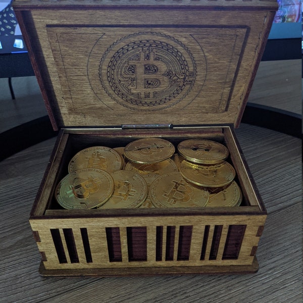 Bitcoin Wooden Box, Bitcoin Handmade Box, Bitcoin Fan Art, Bitcoin Gift ...