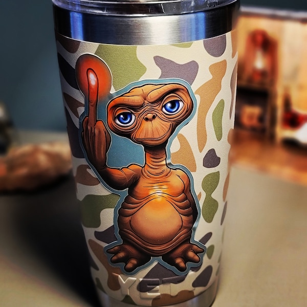 E.T. Middle Finger Vinyl Sticker - Etsy