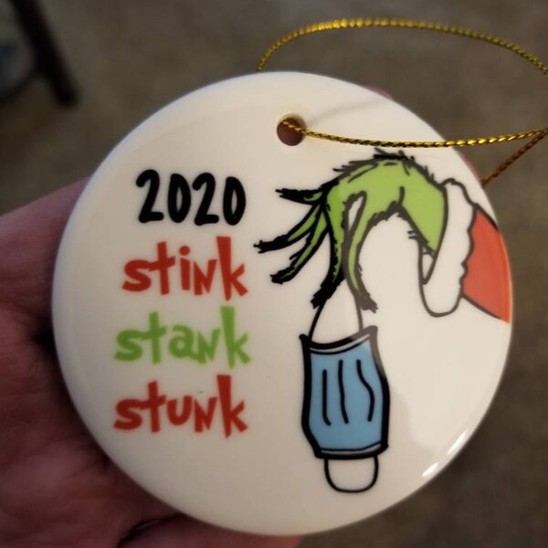 Grinch Hand Christmas Ornament, COVID Grinch, Grinch Ornament, COVID ...