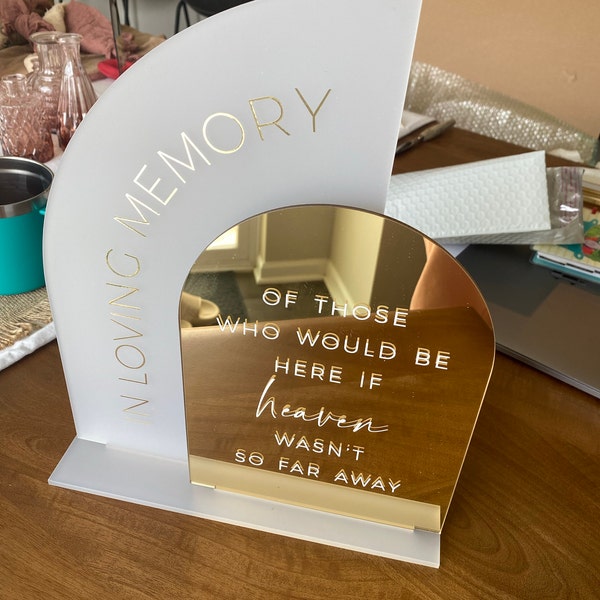 In Loving Memory Wedding Sign - Gold Mirror Wedding Memorial Sign ...