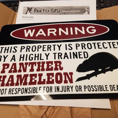 Panther Chameleon Sign,funny Metal Signs,chameleon Gift,chameleon ...