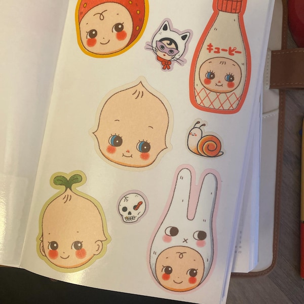 Kewpie and Sonny Angel Stickers — Cute Die Cut Sticker Sheet — Planner ...