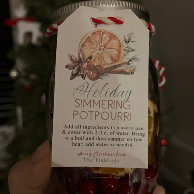 Printable Holiday Simmering Stovetop Potpourri Tag, Teacher Employee ...