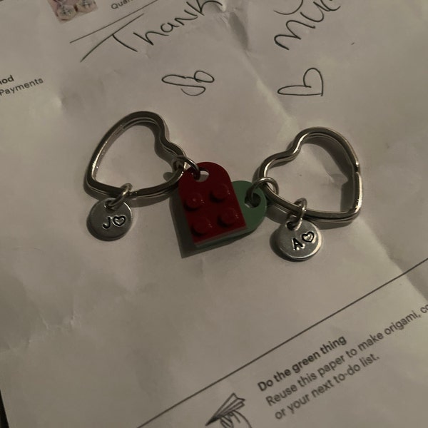 Connecting Heart Keychain Set, Made From Authentic LEGO® Bricks ...