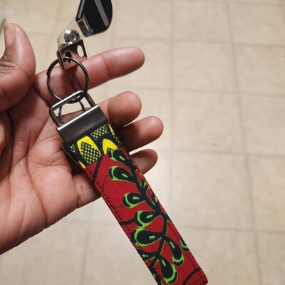 Ankara Wristlet Keychain, African Print Wristlet Key Fob, Keychain ...