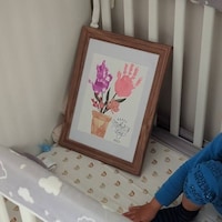 Flower Handprint Craft Art, Printable for Mom or Grandma Handprint ...