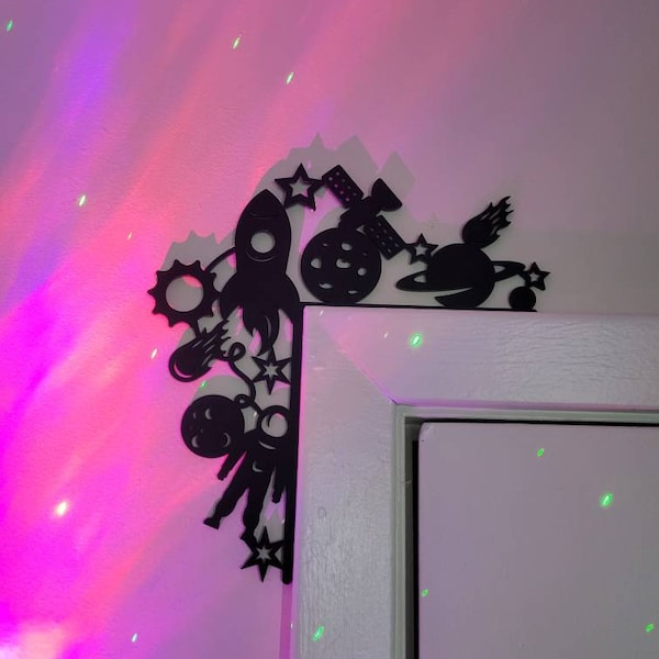 Space Man Outer Space Door or Window Trim, Astronaut Wood Frame Sitter ...