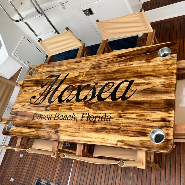 Boat Tables Teak| Cockpit Yacht |ready to Ship| FREE SHIPPING | Custom ...