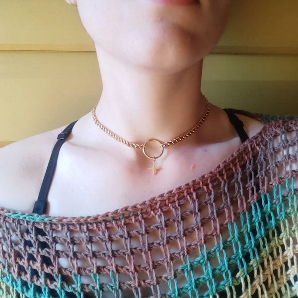 Astral Strike | Stainless Steel O-ring Star Choker | Dainty Celestial ...