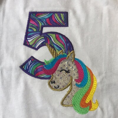 Unicorn, Applique Design, Machine Embroidery, Unicorn Birthday, Girl ...