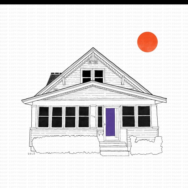 Custom Hand Drawn House Line Drawing | Personalised Portrait ...