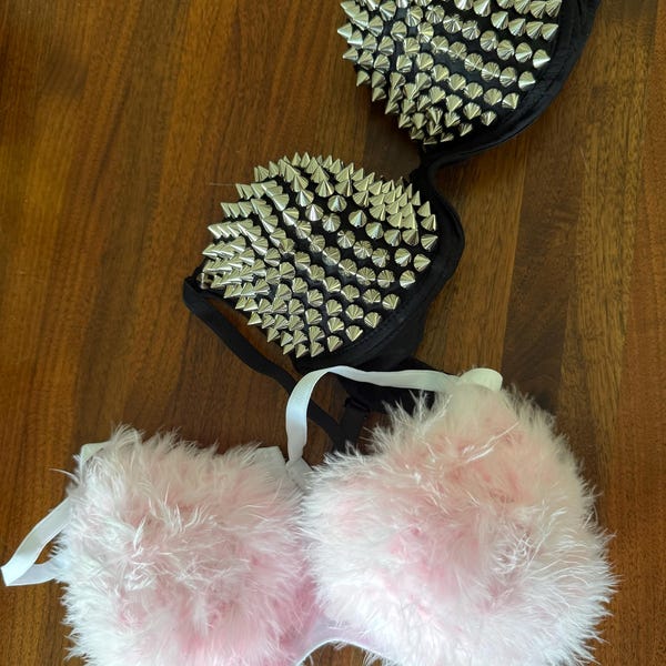 Fluffy Pink Bra - Fuzzy Faux Fur Rave Bra - Rave Bra - Clubwear EDC ...