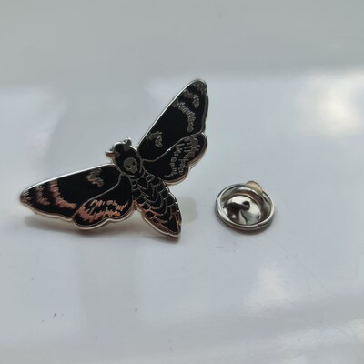 Moth Pin Badge / Hard Enamel Nickel-free Brooch / Death's-head Hawkmoth ...