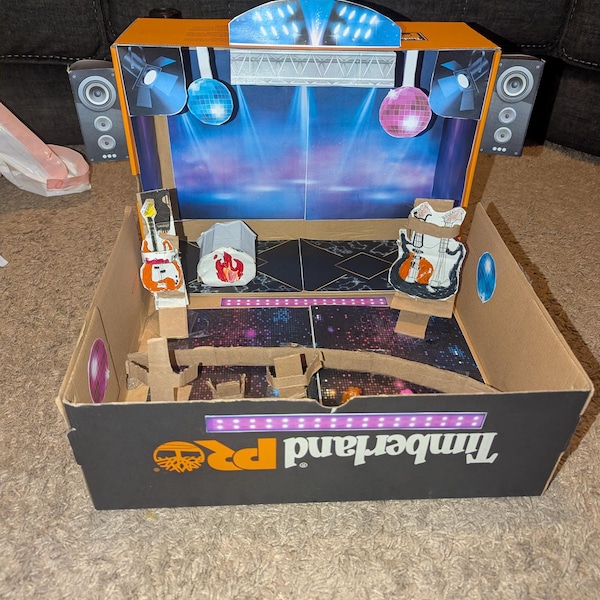 Music Concert Stage Shoebox Diorama, Create Your Own Theater, Cut and ...