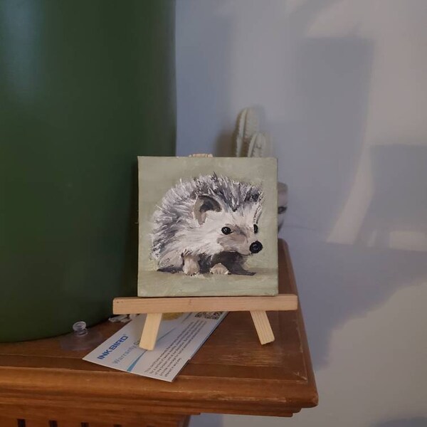 Duckling Painting Animal Art Oil Painting Miniature Canvas Mini Tiny ...