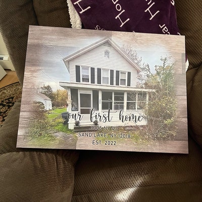 Housewarming Gift First Home, New Home Personalized Canvas Portrait ...
