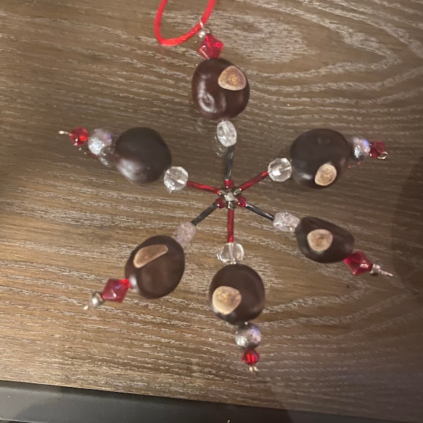Buckeye Snowflake Ornament Made With REAL Buckeye Nuts Grown in Ohio - Etsy